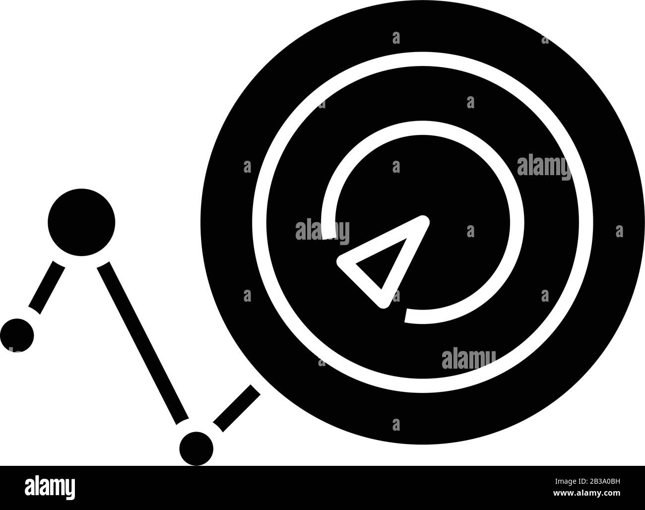 Pursuing an goal black icon, concept illustration, vector flat symbol ...