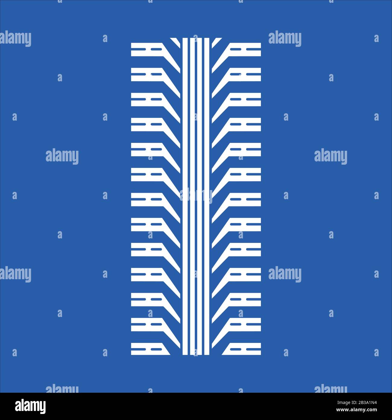 Tire tread RGB white icon. Detailed automobile, motorcycle tyre marks ...