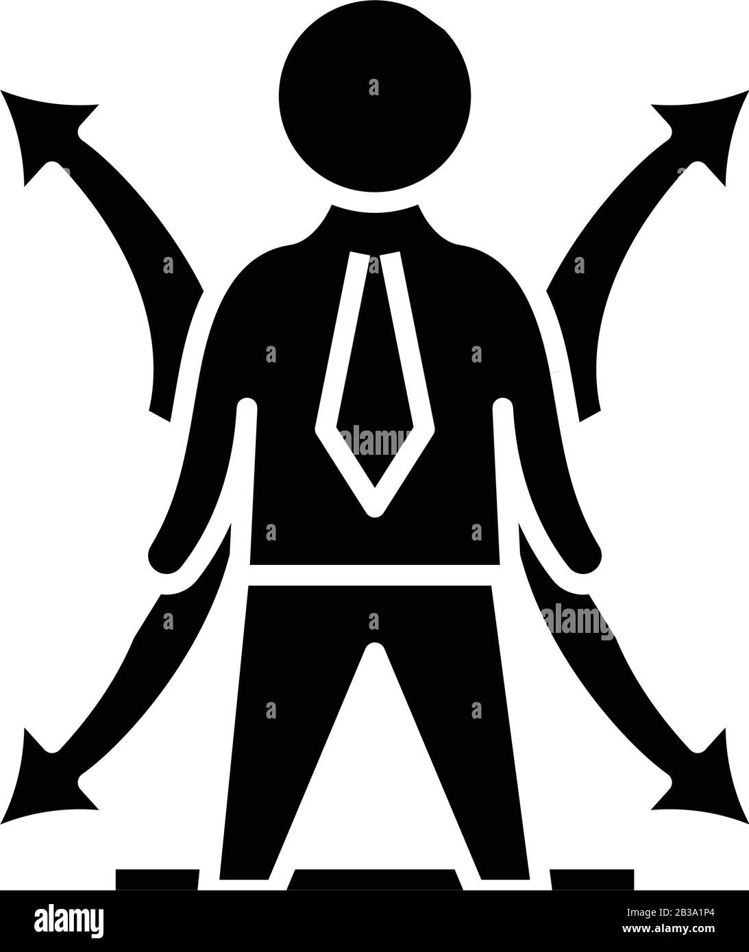 Multitasking business black icon, concept illustration, vector flat ...