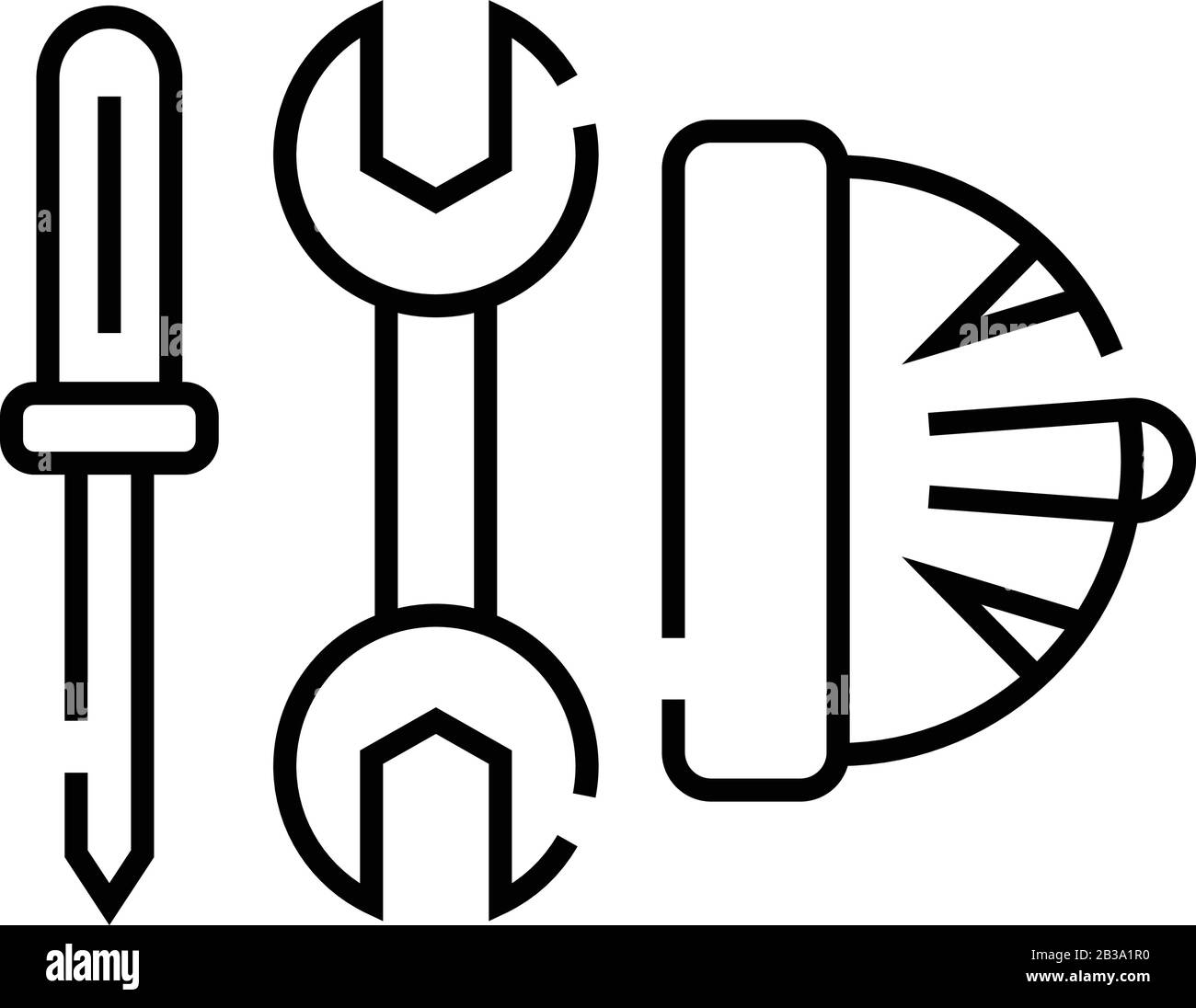 Tools line icon, concept sign, outline vector illustration, linear ...