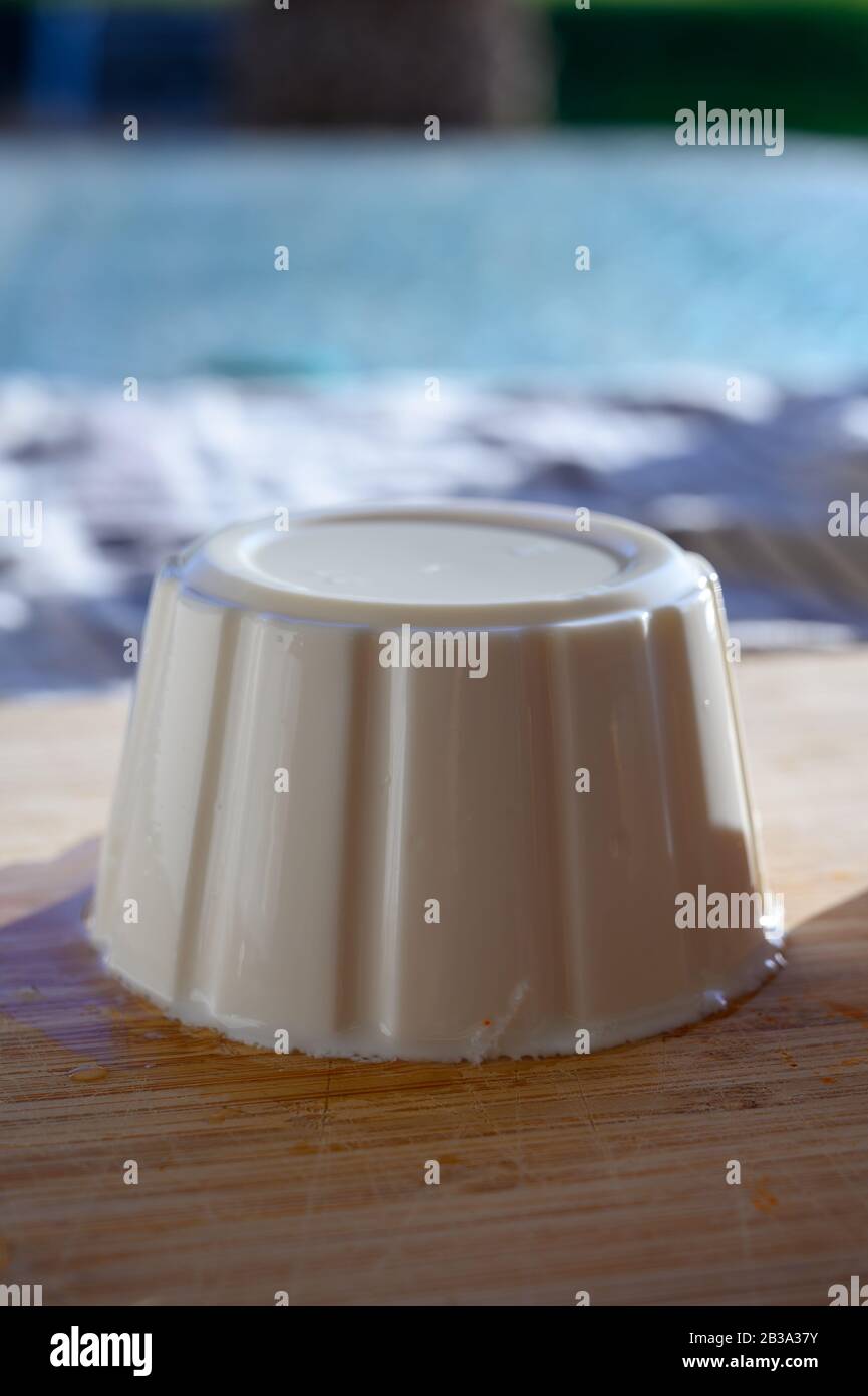 Cheese collection, piece of fresh Spanish soft white cheese made from ...