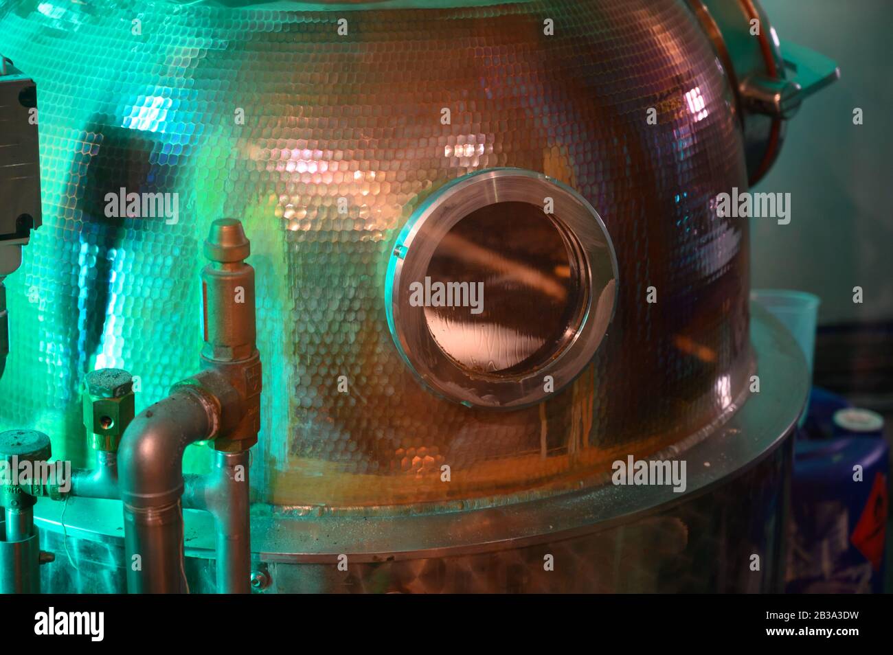 Gin distillation process in copper tanks, Scotland, UK Stock Photo - Alamy