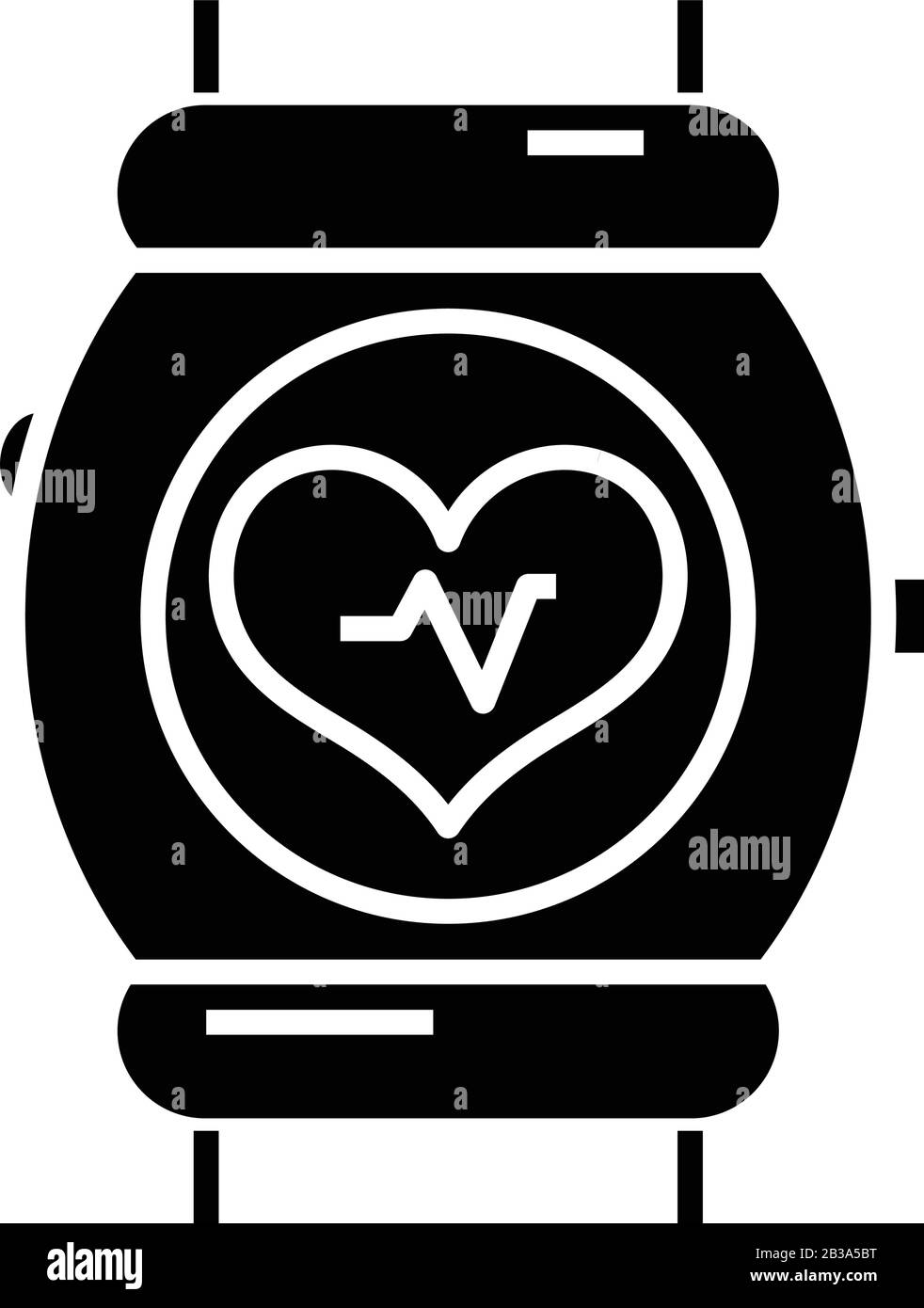 Pulse device black icon, concept illustration, vector flat symbol ...