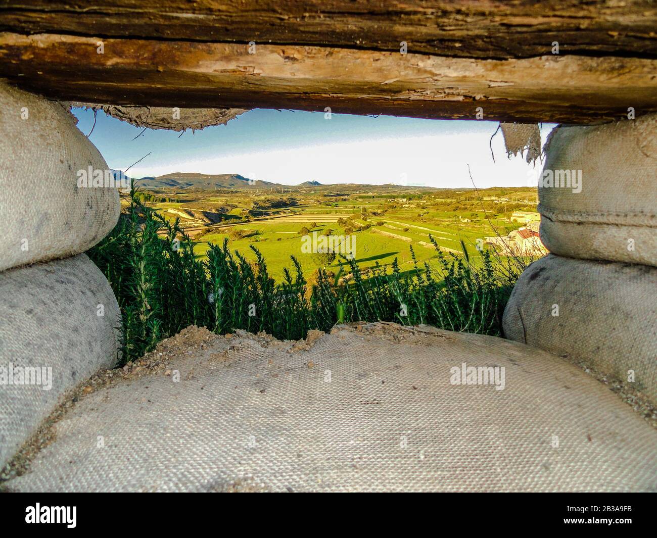 Spanish trench of the civil war, vision of the battlefield in Catalonia ...