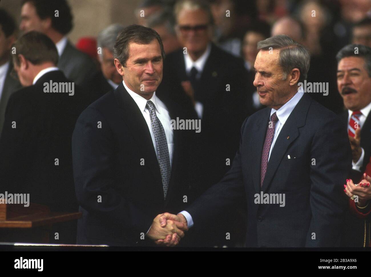 Austin, Texas USA, 1997: Texas Governor George W. Bush with his ...