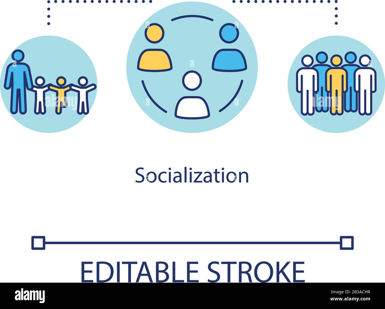 Socialization concept icon. Diversity in school group. Inclusive ...