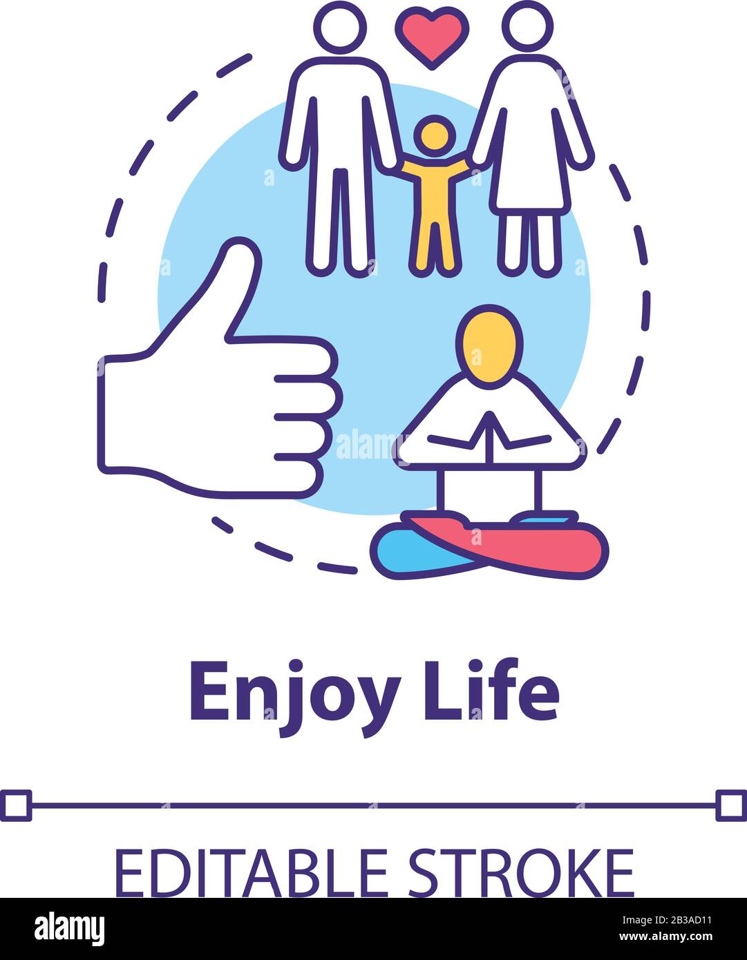 Enjoy life concept icon. Stay in good condition. Happy being. Ability ...