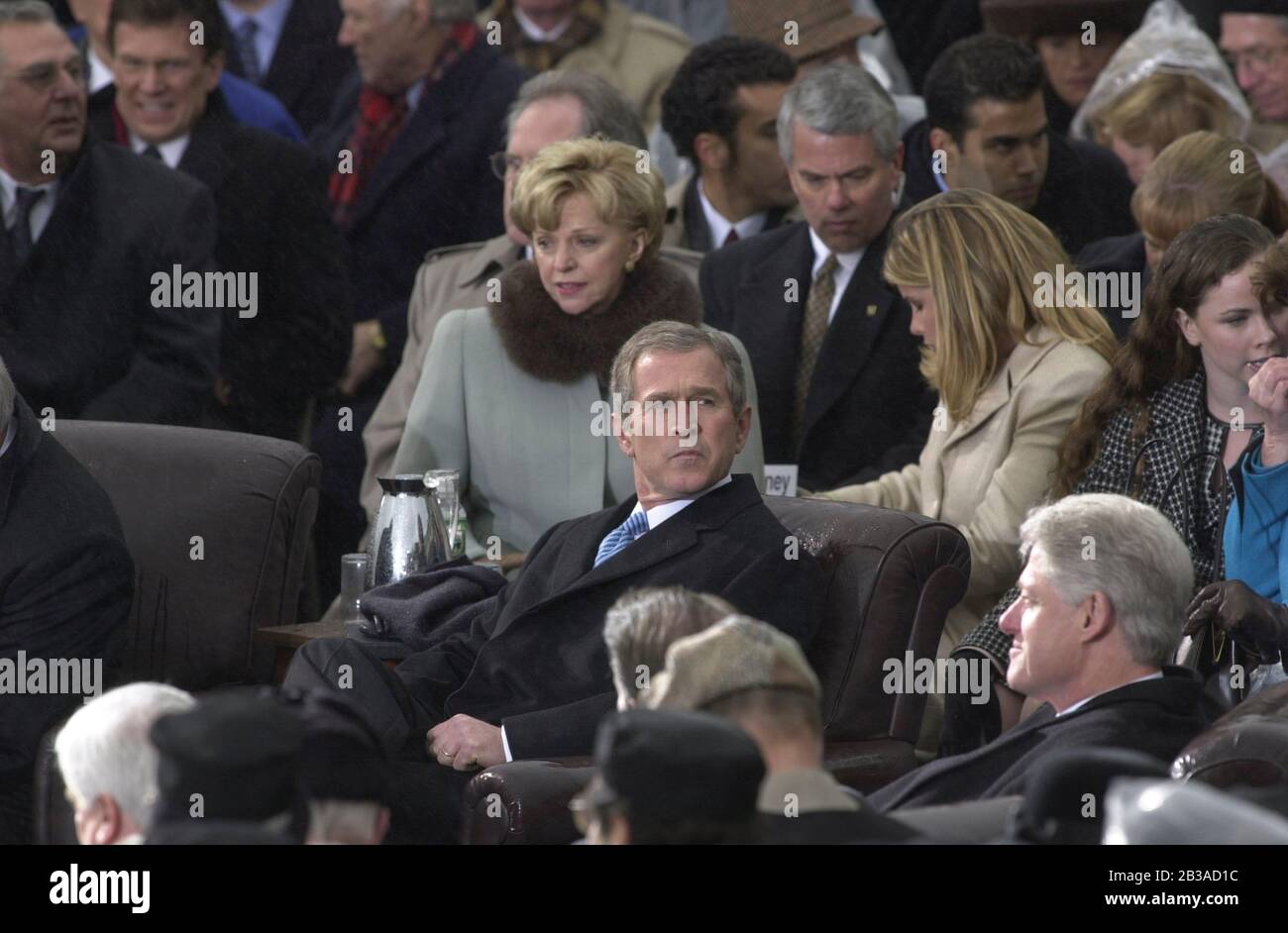 Washington, D.C. USA, Jan. 20 2001: Incoming Pres. George W. Bush waits ...