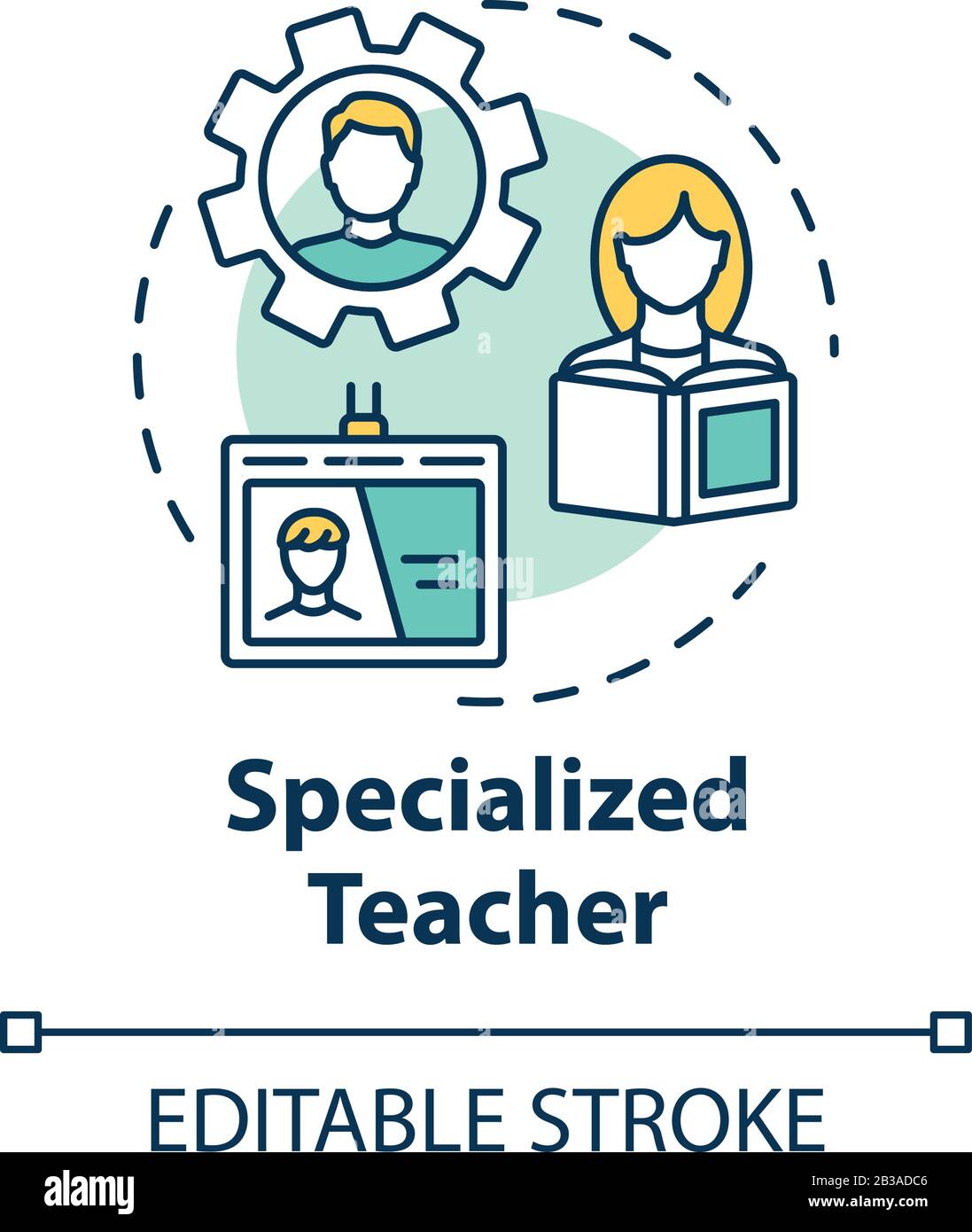 Specialized teacher concept icon. Professional tutor. Tuition and ...
