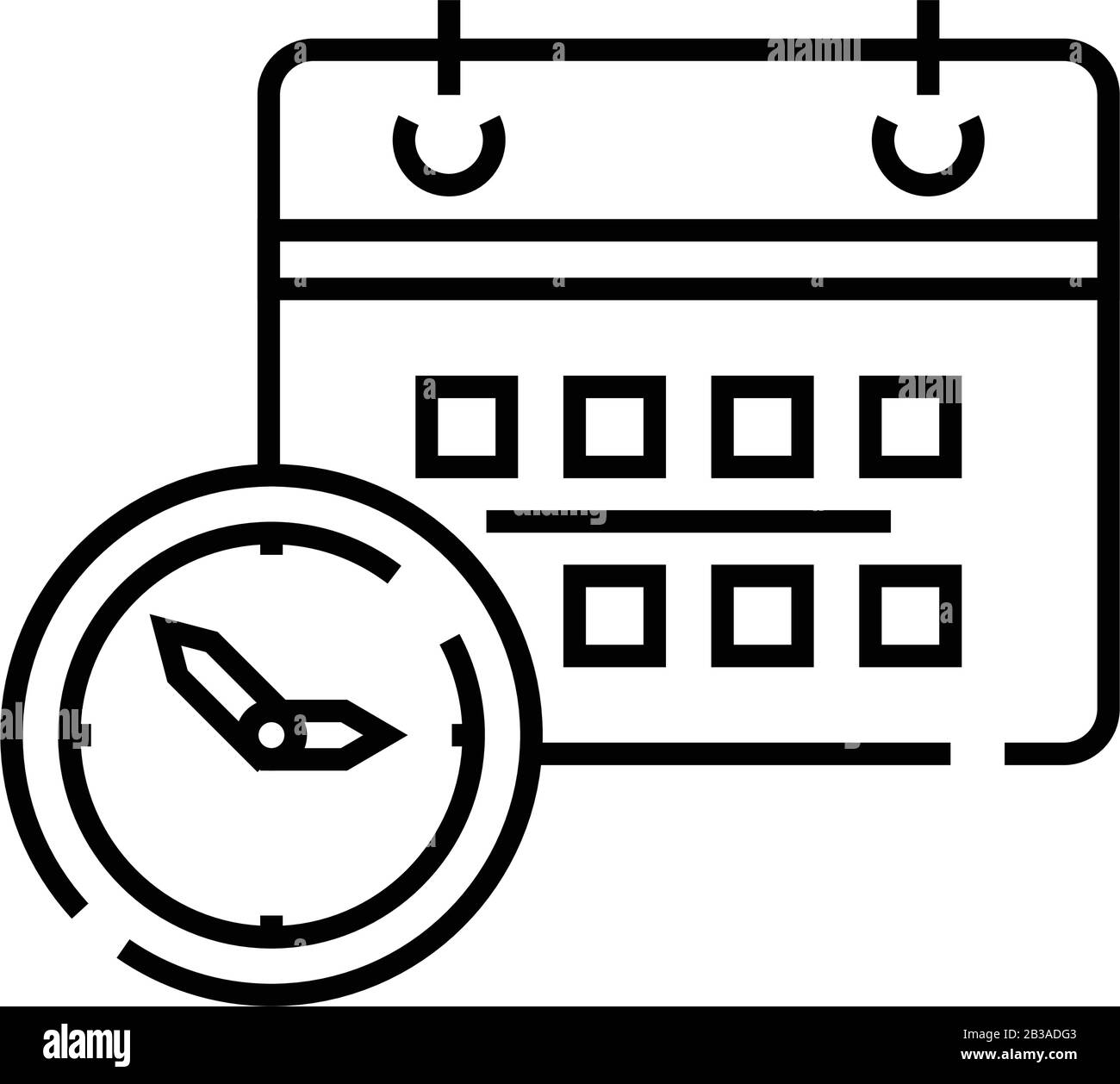 Work schedule line icon, concept sign, outline vector illustration ...
