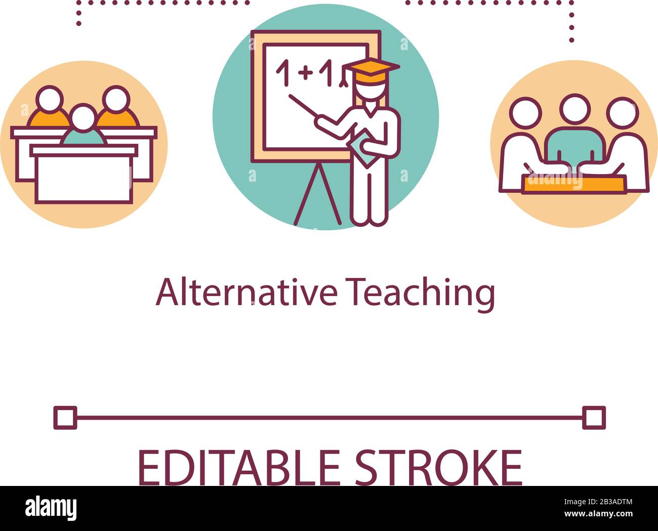 Alternative teaching concept icon. Specialized studying program. Group ...