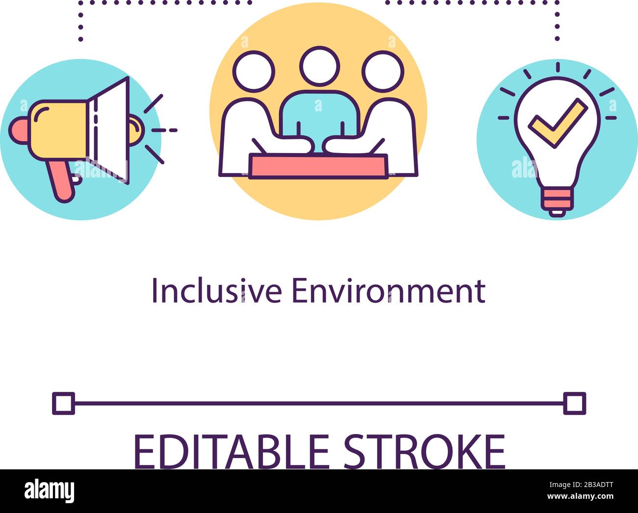 Inclusive environment concept icon. Support for students with special ...