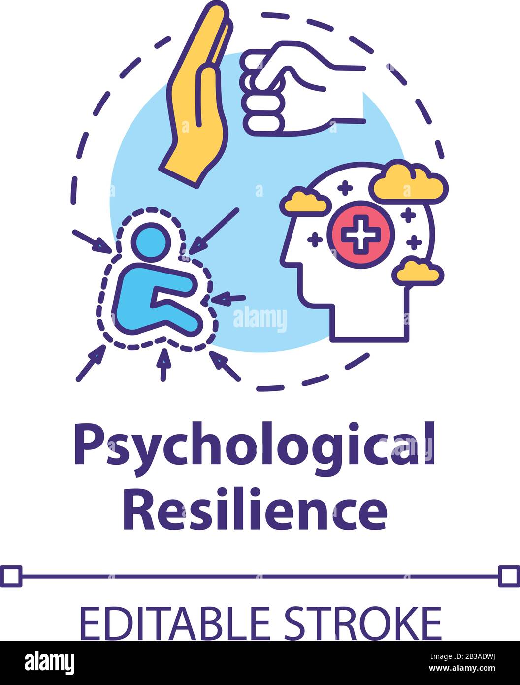 Psychological resilience concept icon. Stress protection. Ability to ...