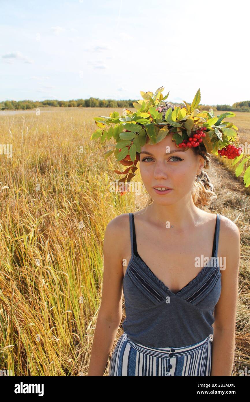 Syktyvkar, Russia - august, 2019: a young girl of slavic appearance ...