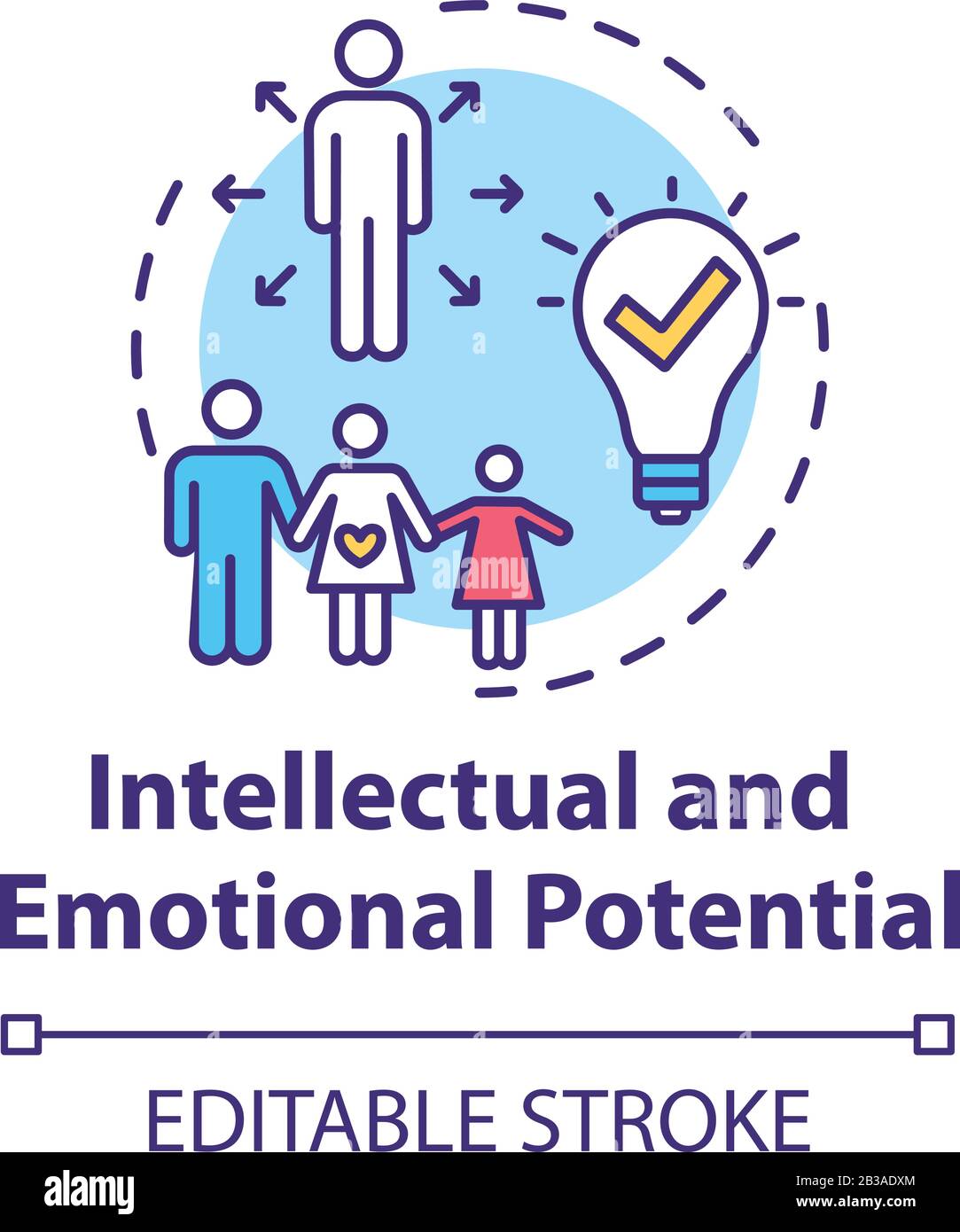 Intellectual and emotional potential concept icon. Live full life ...
