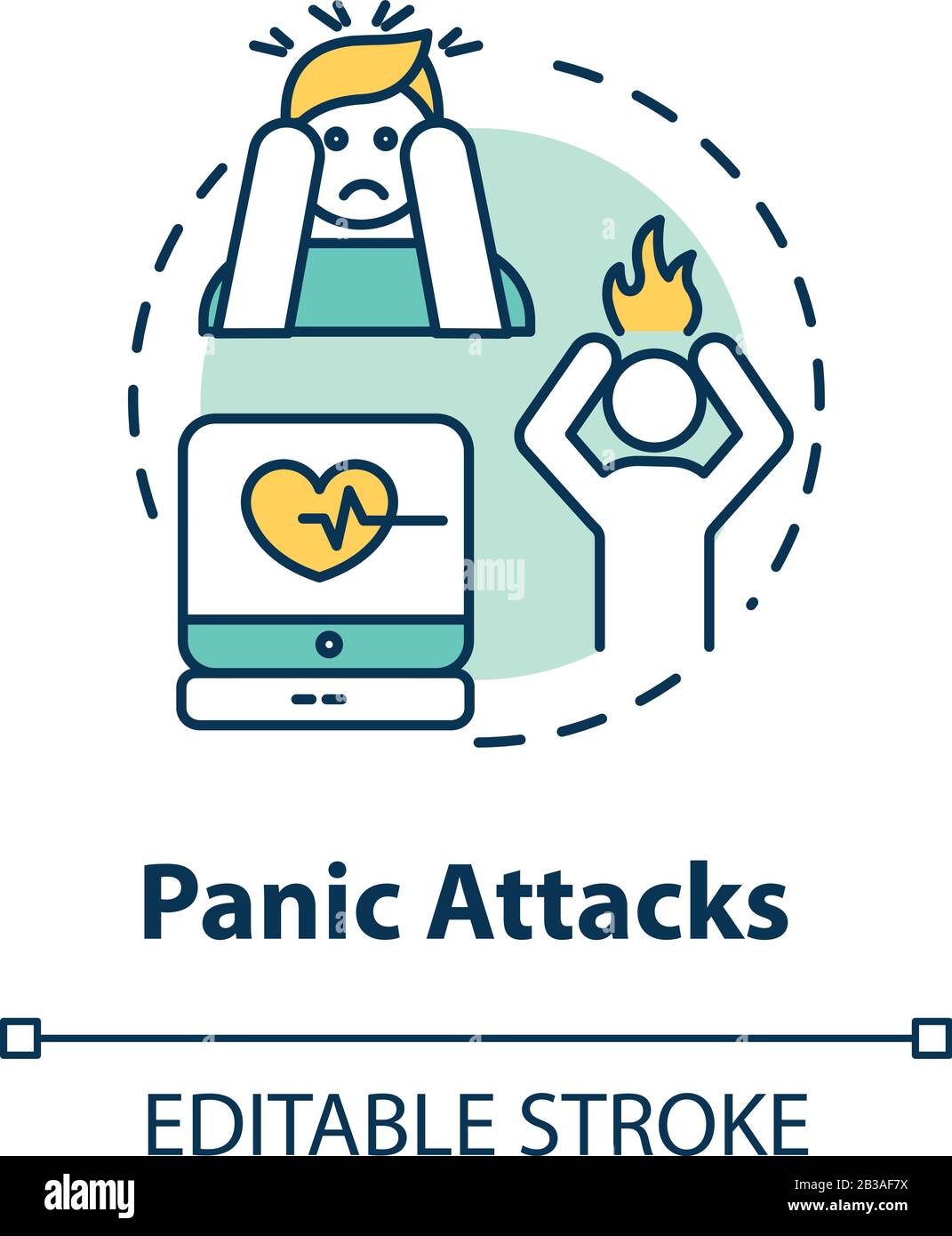 Panic attack symptoms Stock Vector Images - Alamy