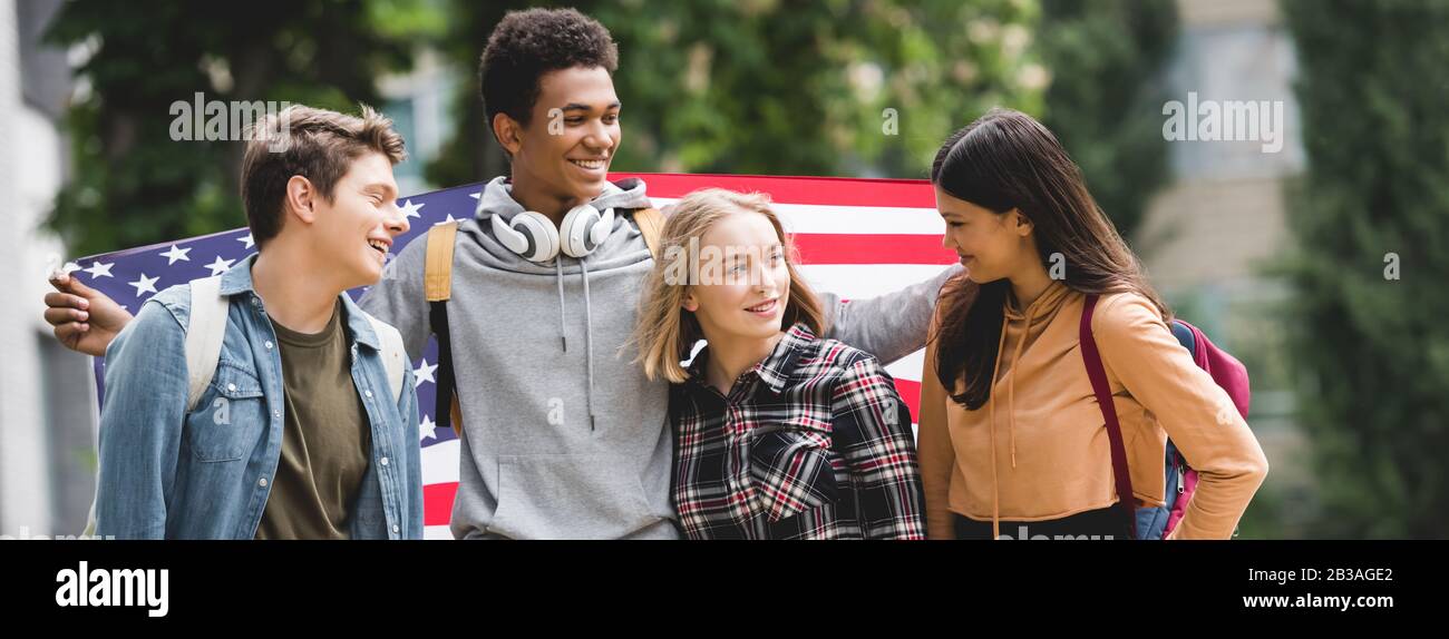 Boy talking flag hi-res stock photography and images - Alamy