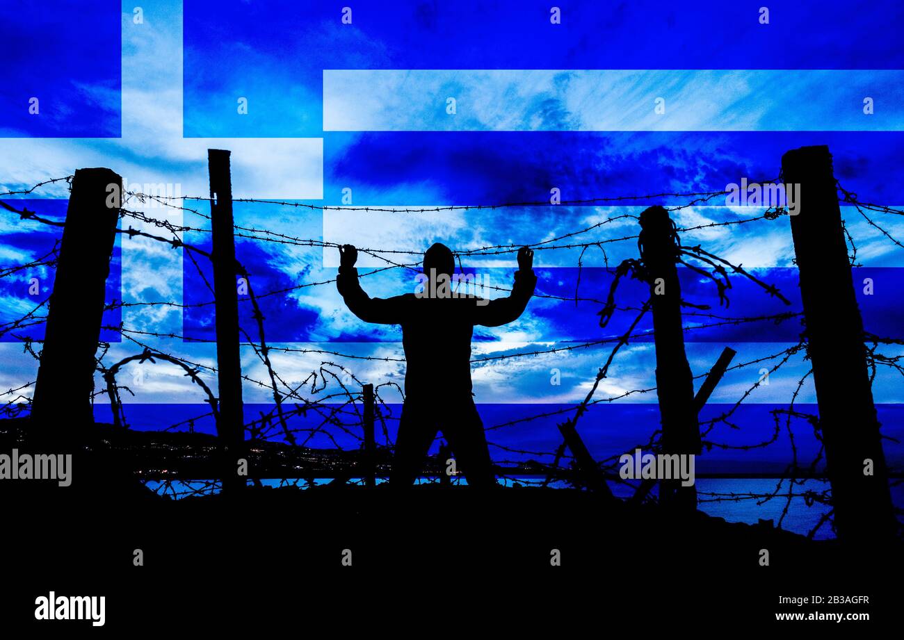 Europe eu asylum seeker seekers fence border hi-res stock photography ...