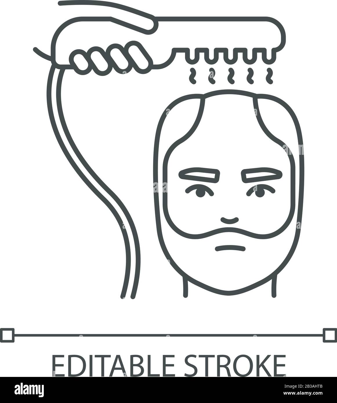 Alopecia treatment pixel perfect linear icon. Help with male baldness ...