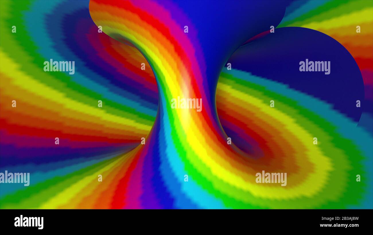 Multicolored spiral shape, computer generated. 3d rendering abstract ...