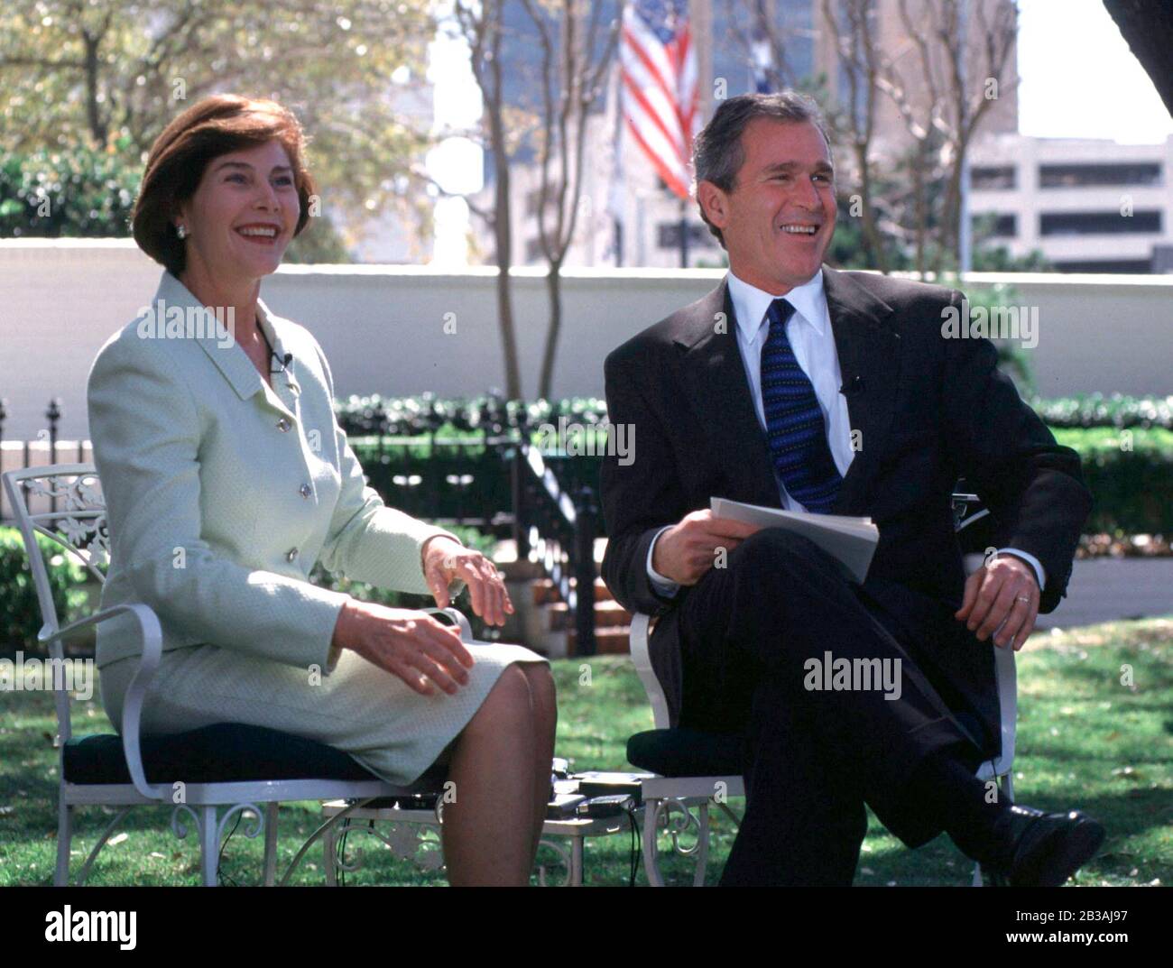 Austin, Texas USA, 02 MAR 99: Texas Gov. George W. Bush and First Lady ...