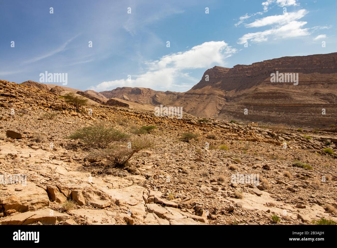 Viewpoint of mountains at Wadi Bani Khalid near Bidiyya in Oman Stock ...