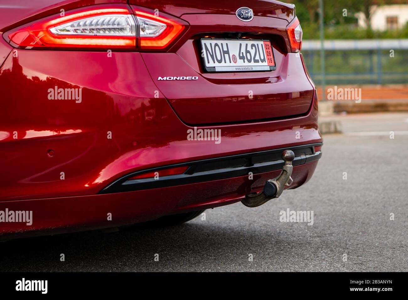 Parking Assistance - Parking sensors mounted on car bumper. Rear, front ...