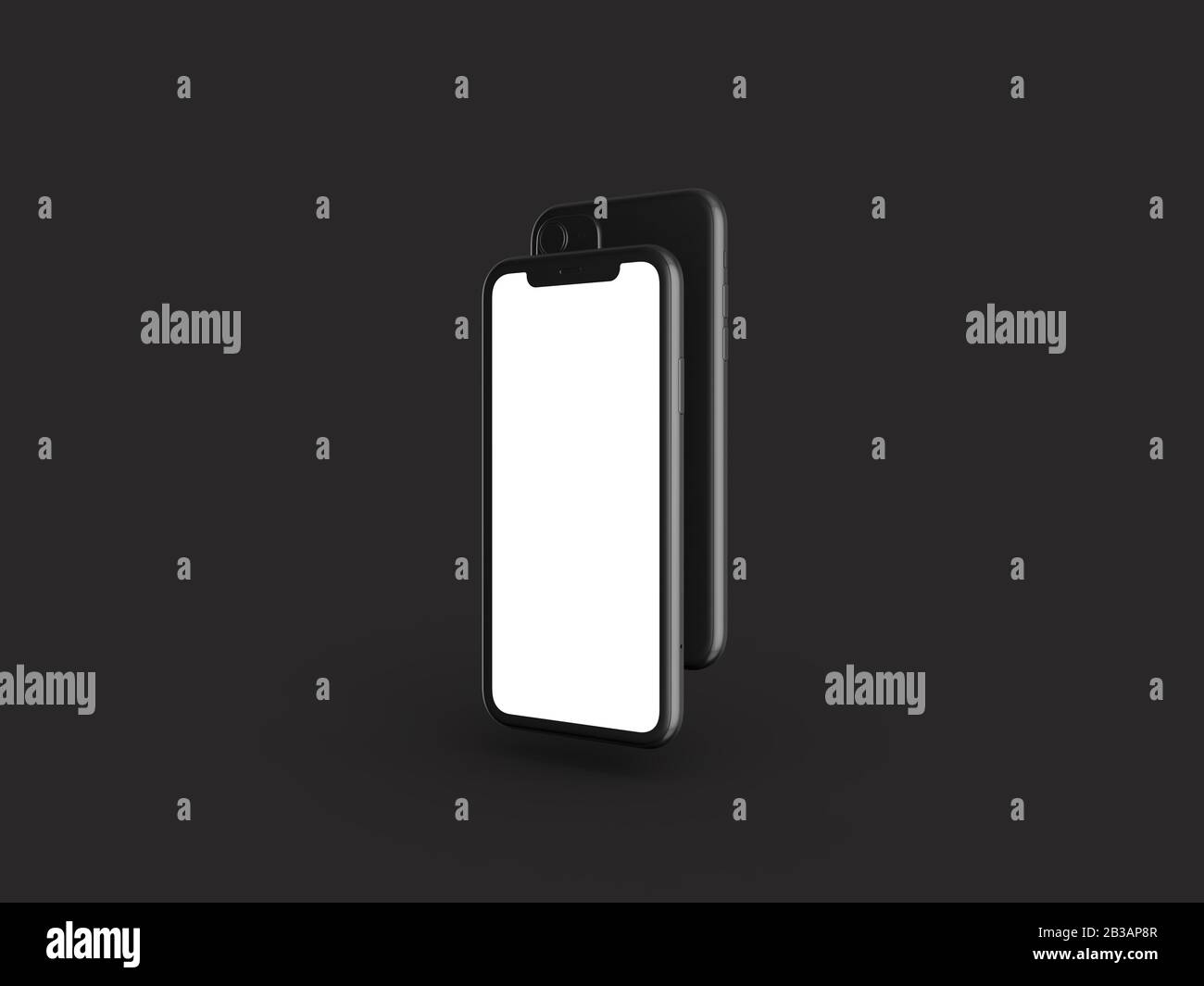 Smartphones in perspective - mockup front side with white screen and ...