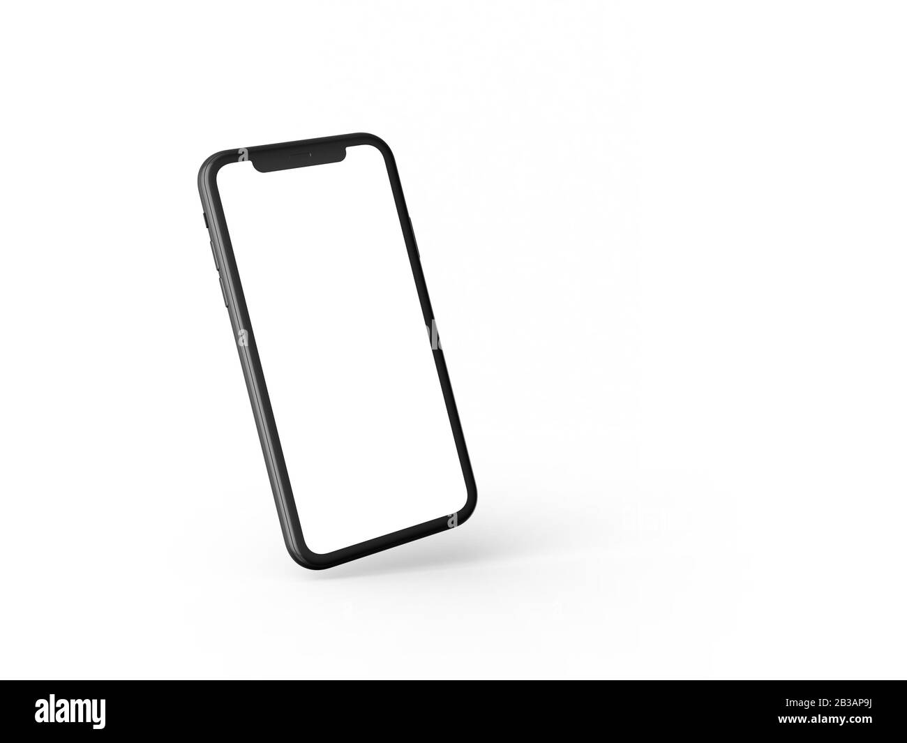 Smartphone in perspective - mockup front side with white screen ...