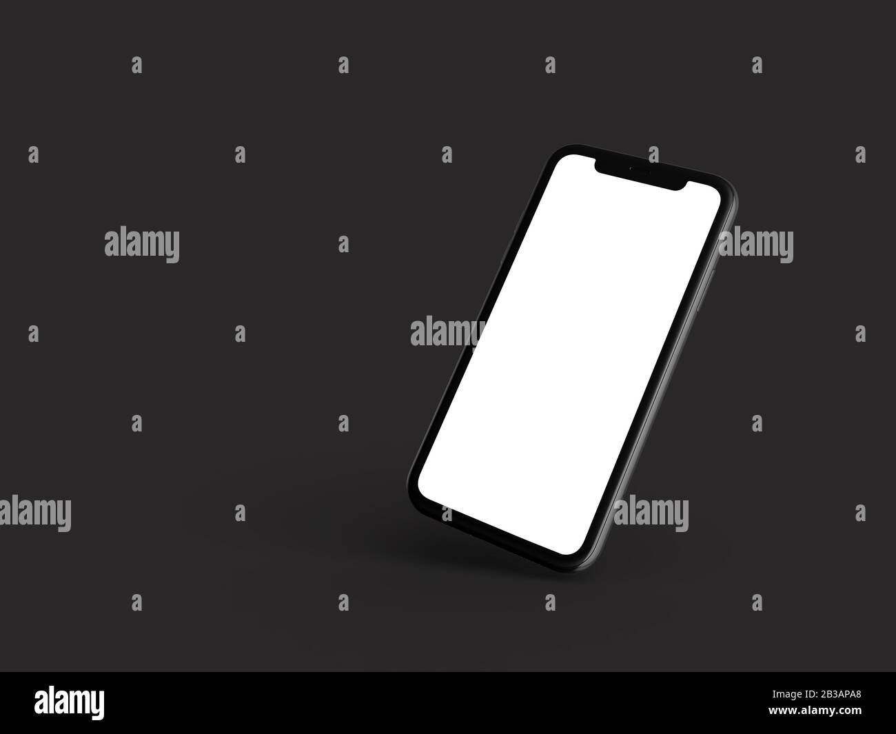 Smartphone in perspective - mockup front side with white screen ...