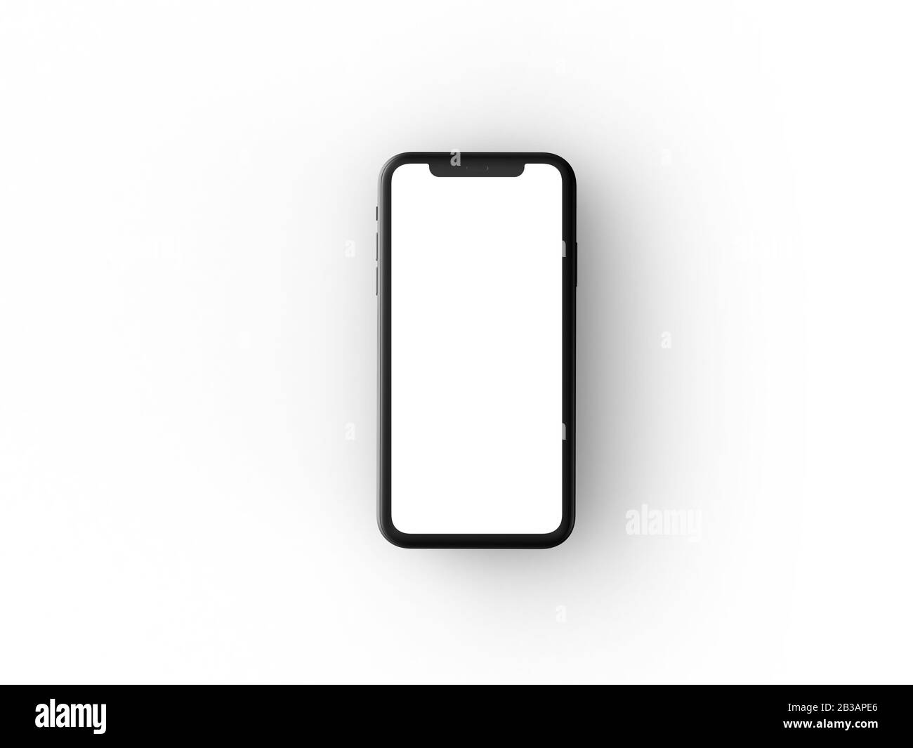 Smartphone in perspective - mockup front side with white screen and ...