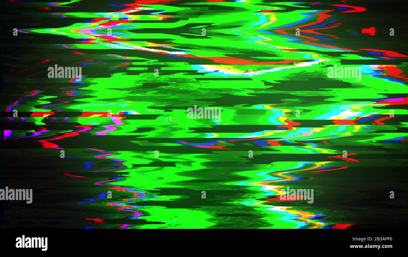 Glitch, pixel noise on the screen, computer generated. Bad Signal. 3d ...