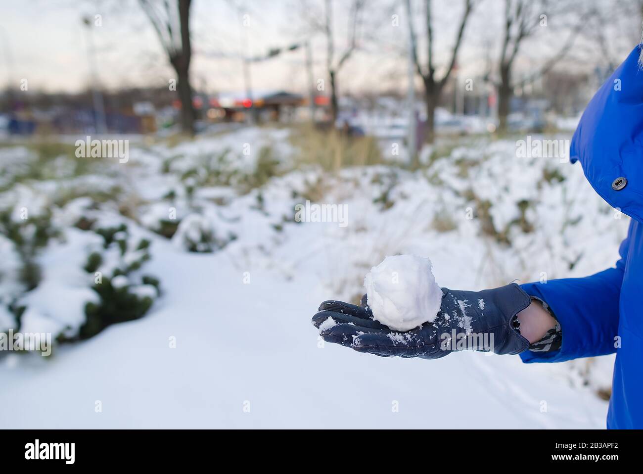 Hand holding a snowball hi-res stock photography and images - Alamy
