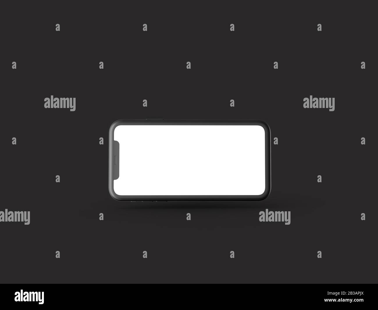 Smartphone in perspective - mockup front side with white screen ...