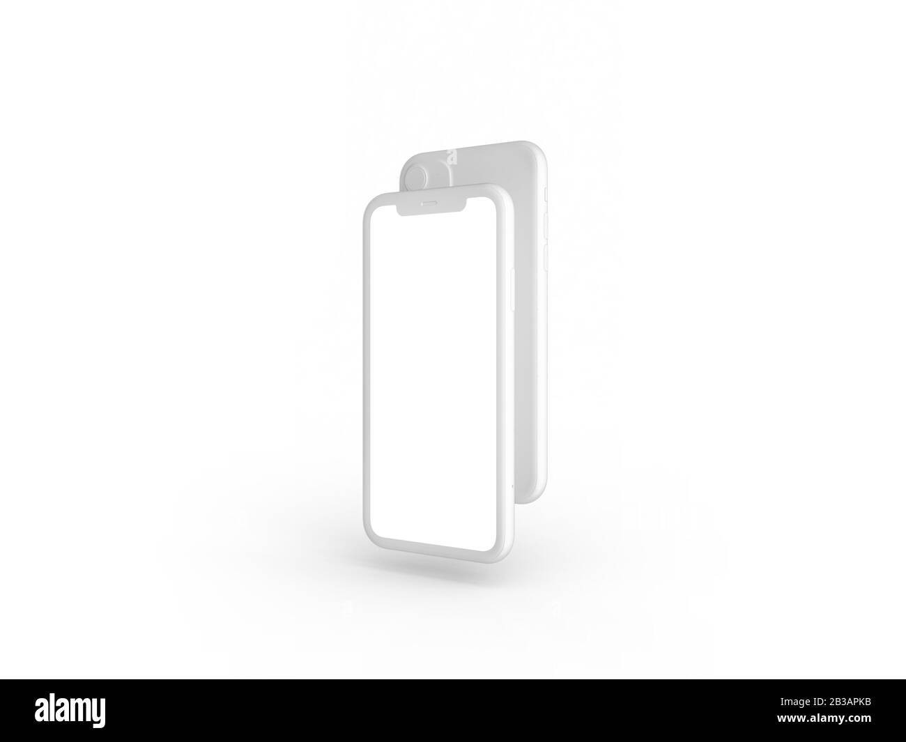 Smartphones in perspective - mockup front side with white screen and ...