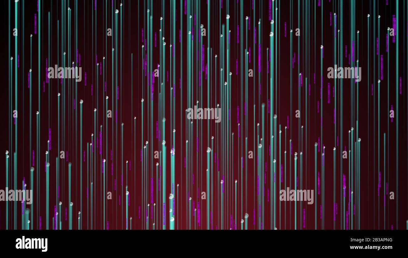 Computer generated many of rays with digital symbols. Information ...