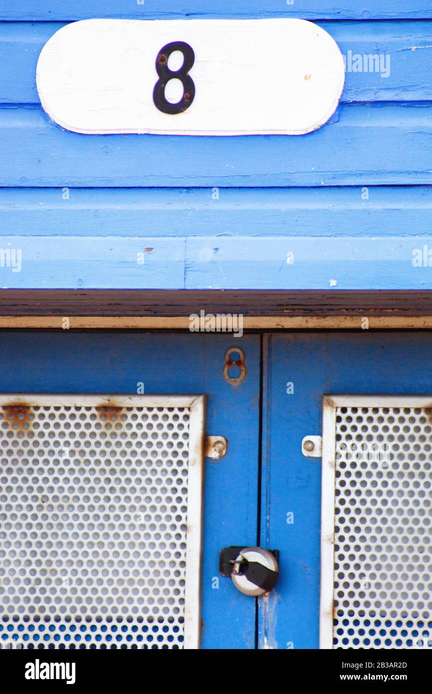 Abstract view of Beach huts. Sutton on Sea beach hut juxtaposition of ...
