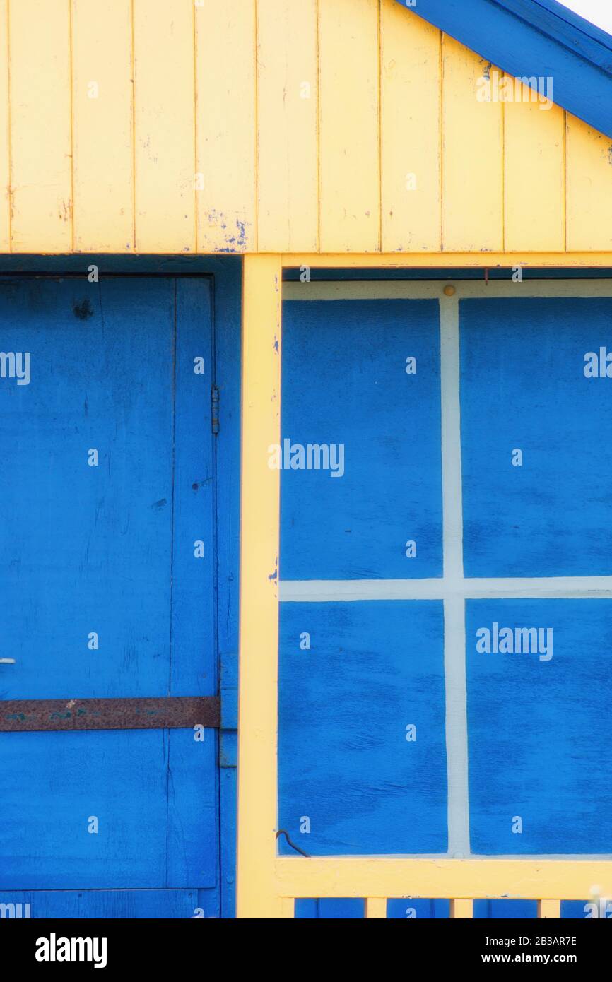 Abstract view of Beach huts. Sutton on Sea beach hut juxtaposition of ...