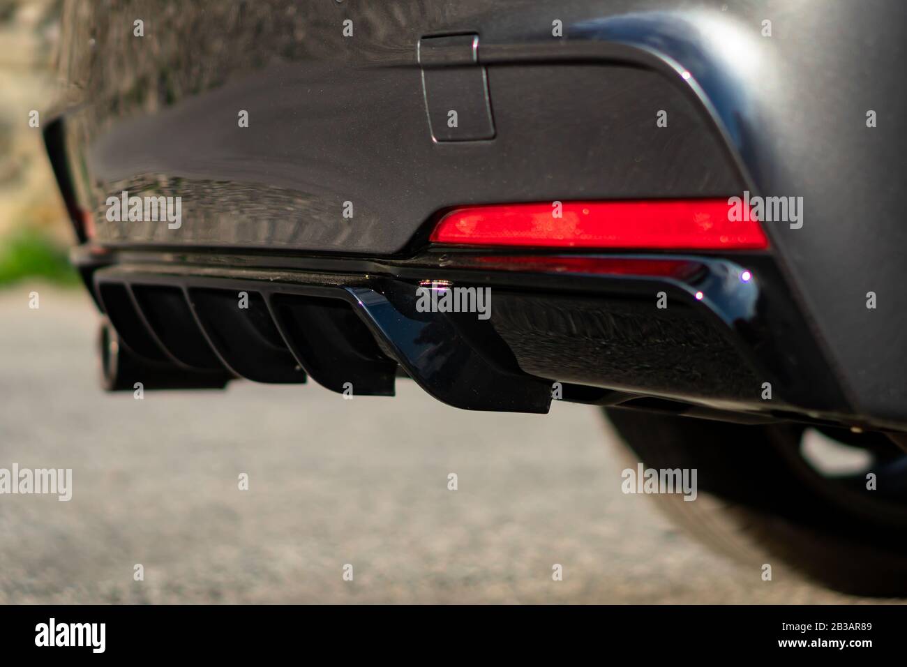 Parking Assistance - Parking sensors mounted on car bumper. Rear, front ...