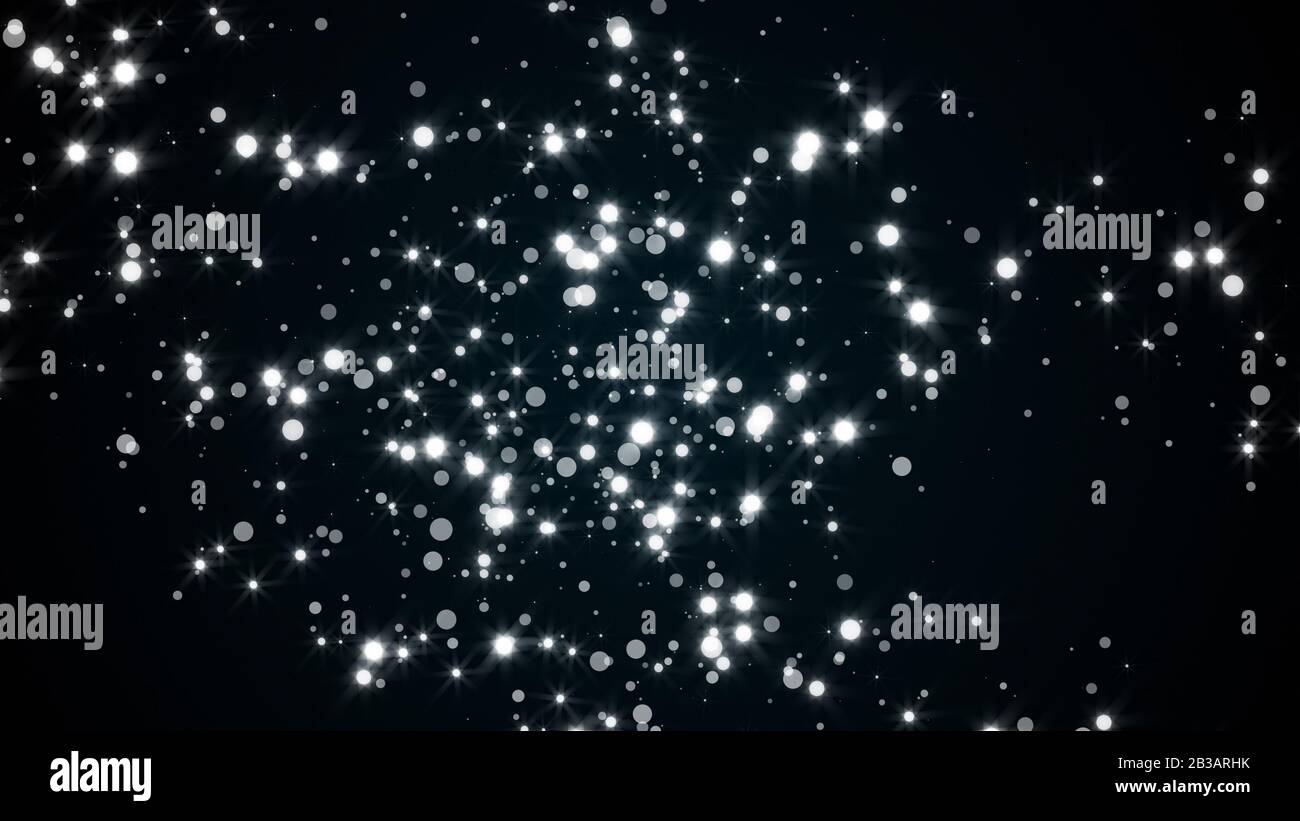 Abstract bright glitter particles in space, computer generated abstract background, 3D rendering ...