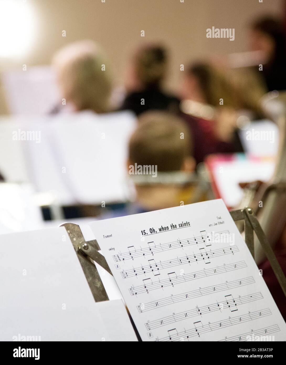 Children playing instruments at a music school (cultural school).Photo ...