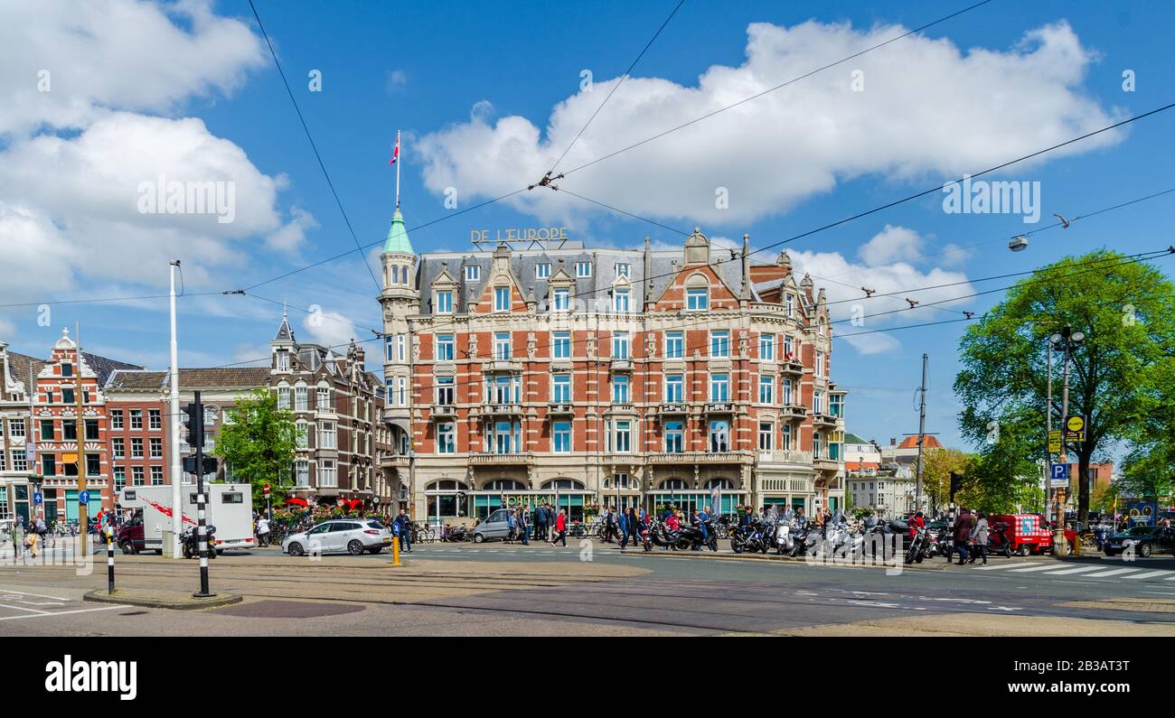 Traffic intersection at Amtsterdam Netherlands Europe Stock Photo - Alamy