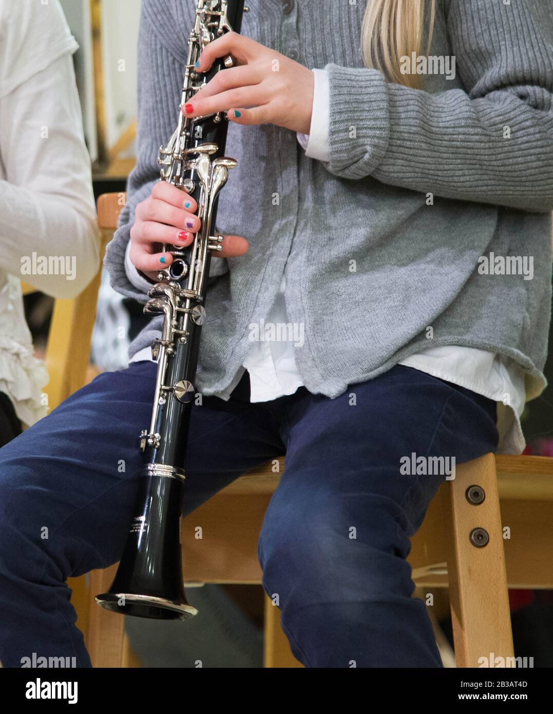 Children playing instruments at a music school (cultural school).Photo ...