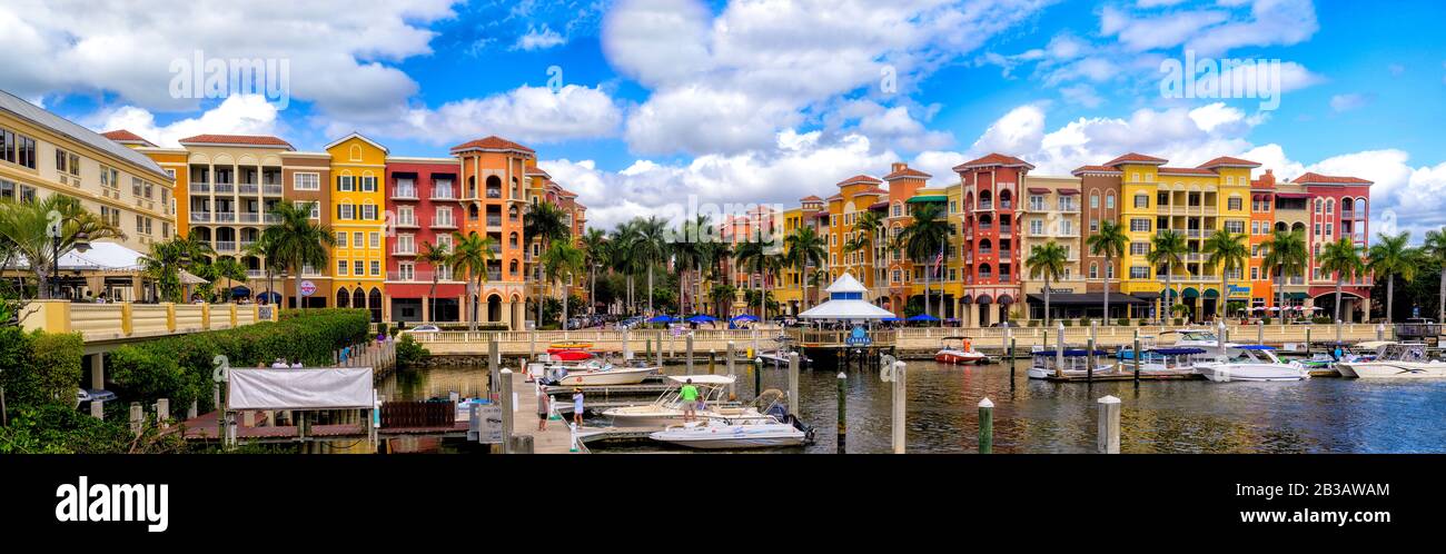 Bayfront Place Shopping Center and Marina Stock Photo - Alamy