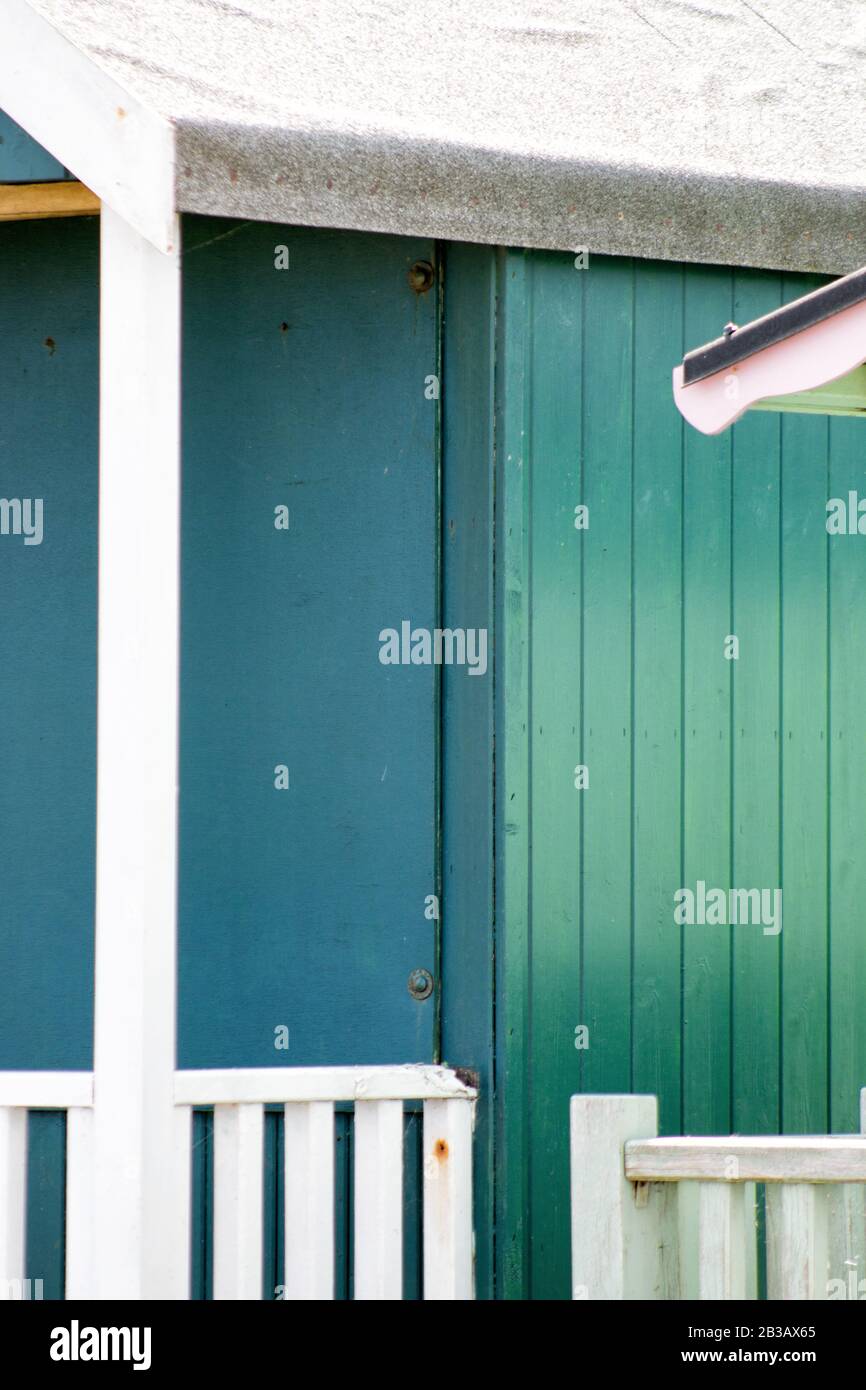 Abstract view of Beach huts. Sutton on Sea beach hut juxtaposition of ...