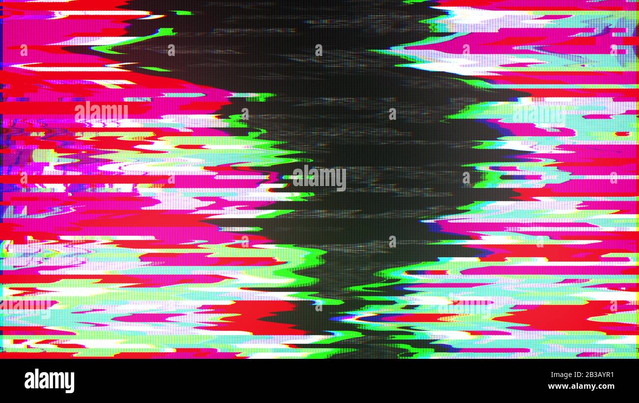 Glitch, pixel noise on the screen, computer generated. Bad Signal. 3d ...