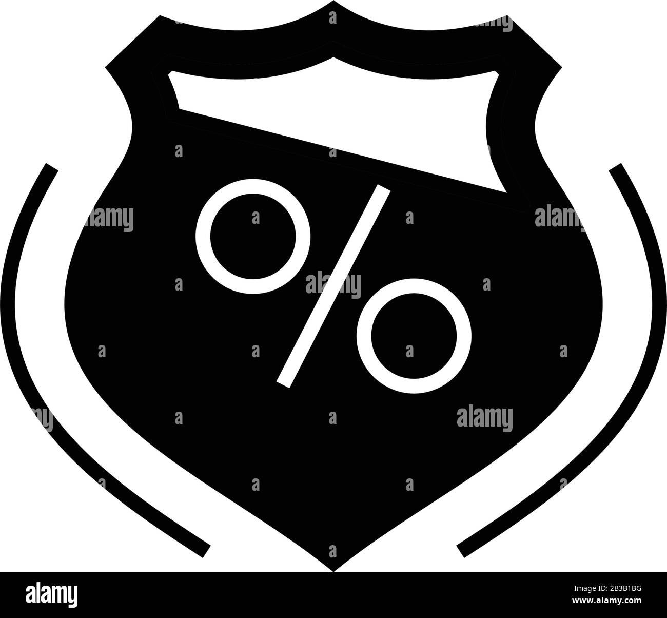 Protection sales black icon, concept illustration, vector flat symbol ...