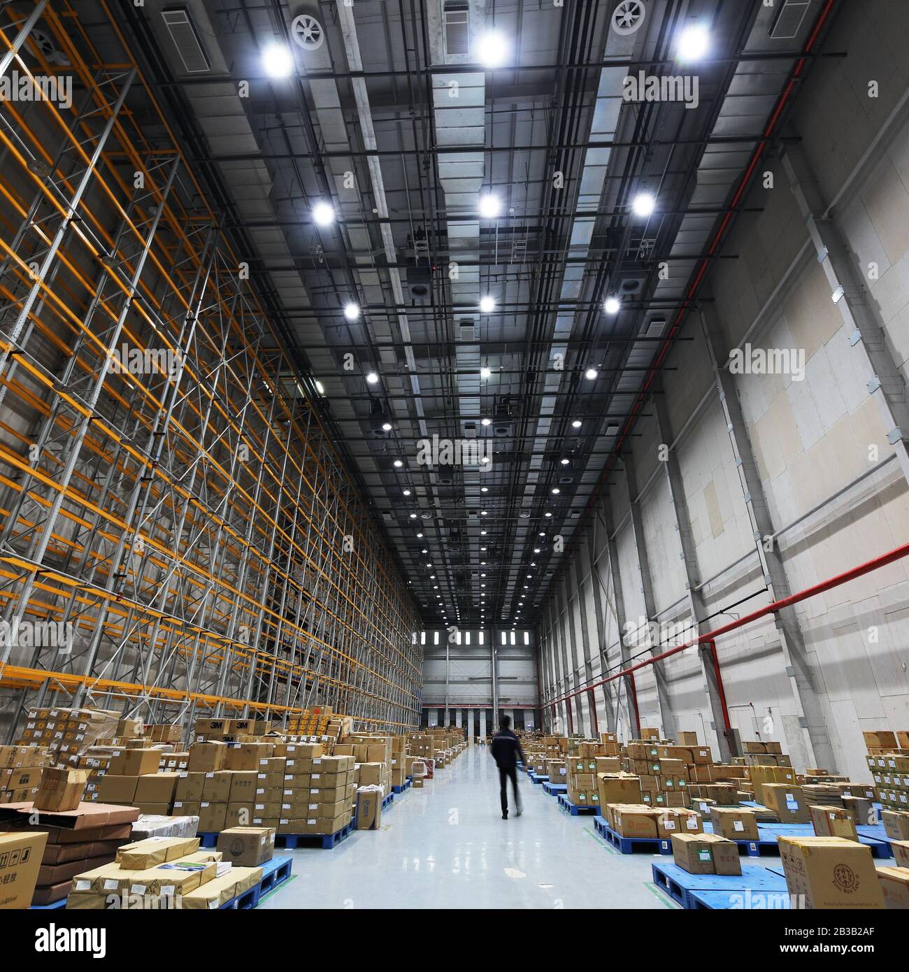 BEIJING, CHINA - JUNE 03, 2019: Modern automation of warehouse ...