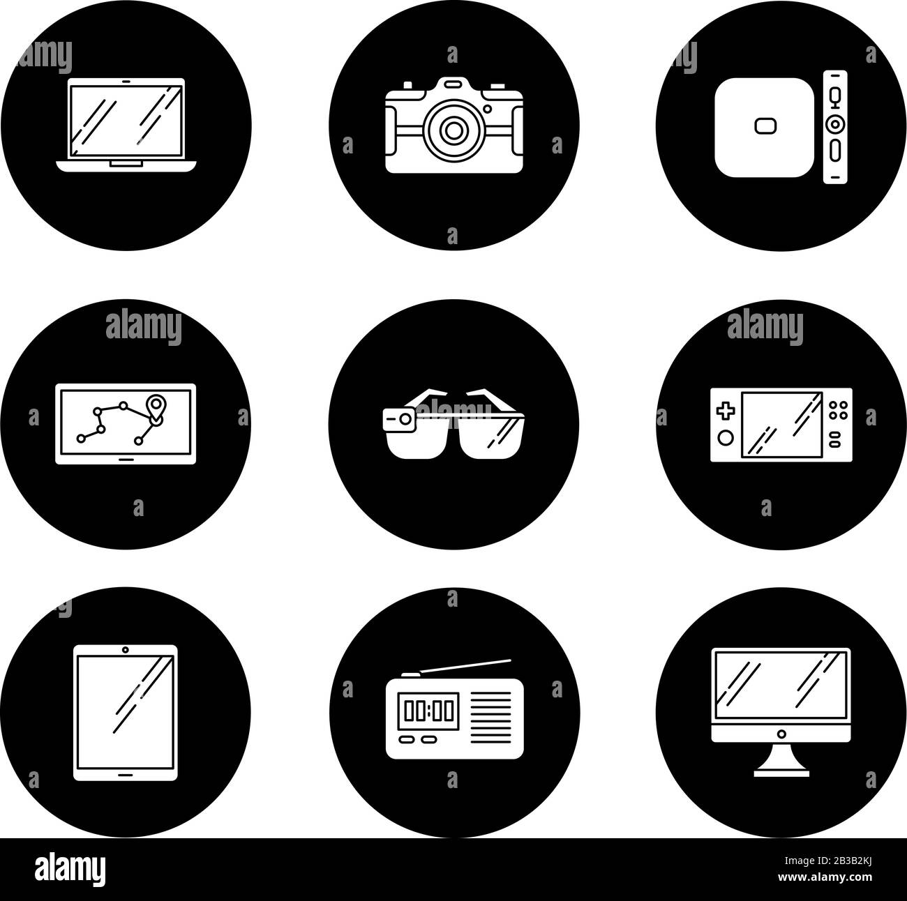 Mobile devices glyph icons set. Pocket gadgets. Smart technology ...