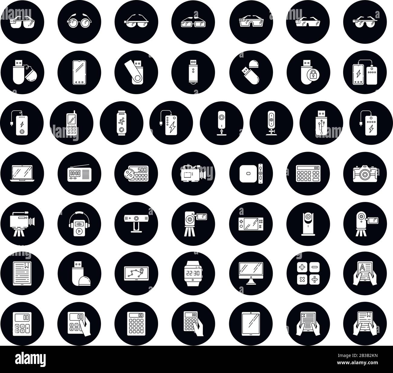 Mobile devices glyph icons set. Electronic gadgets. Smart technology ...